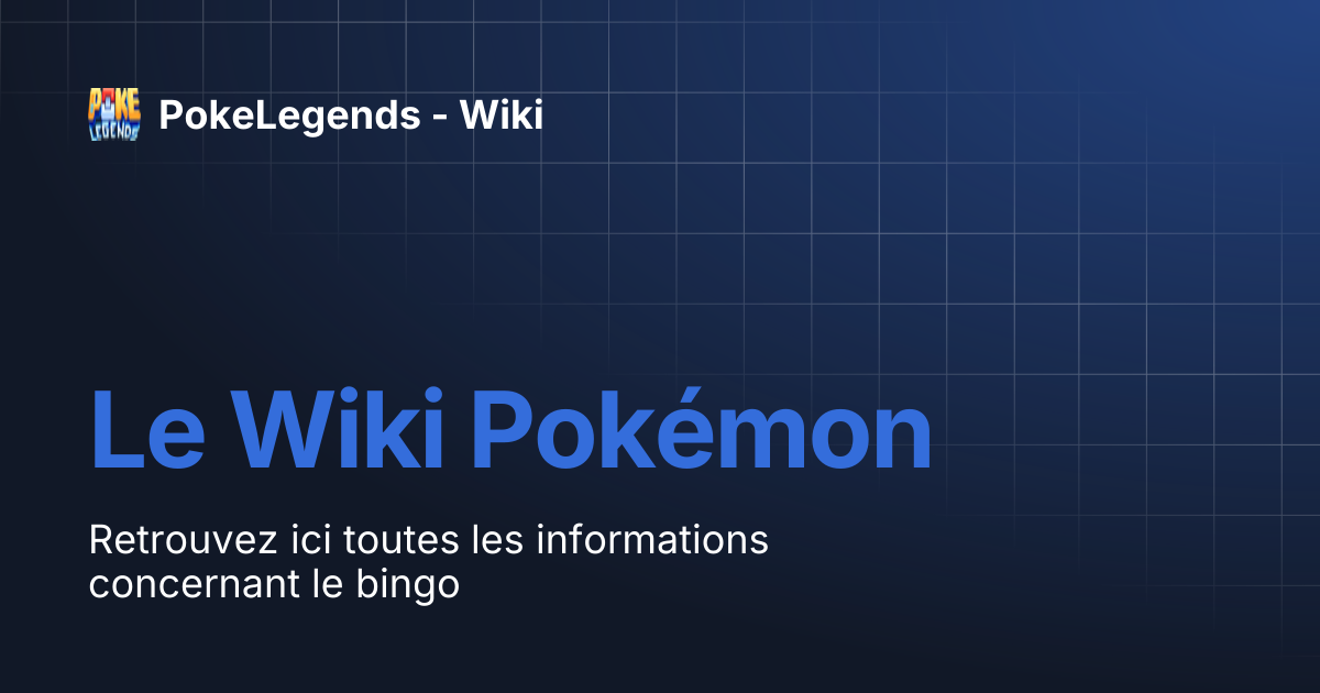 Le Wiki Pokémon | PokeLegends - Wiki